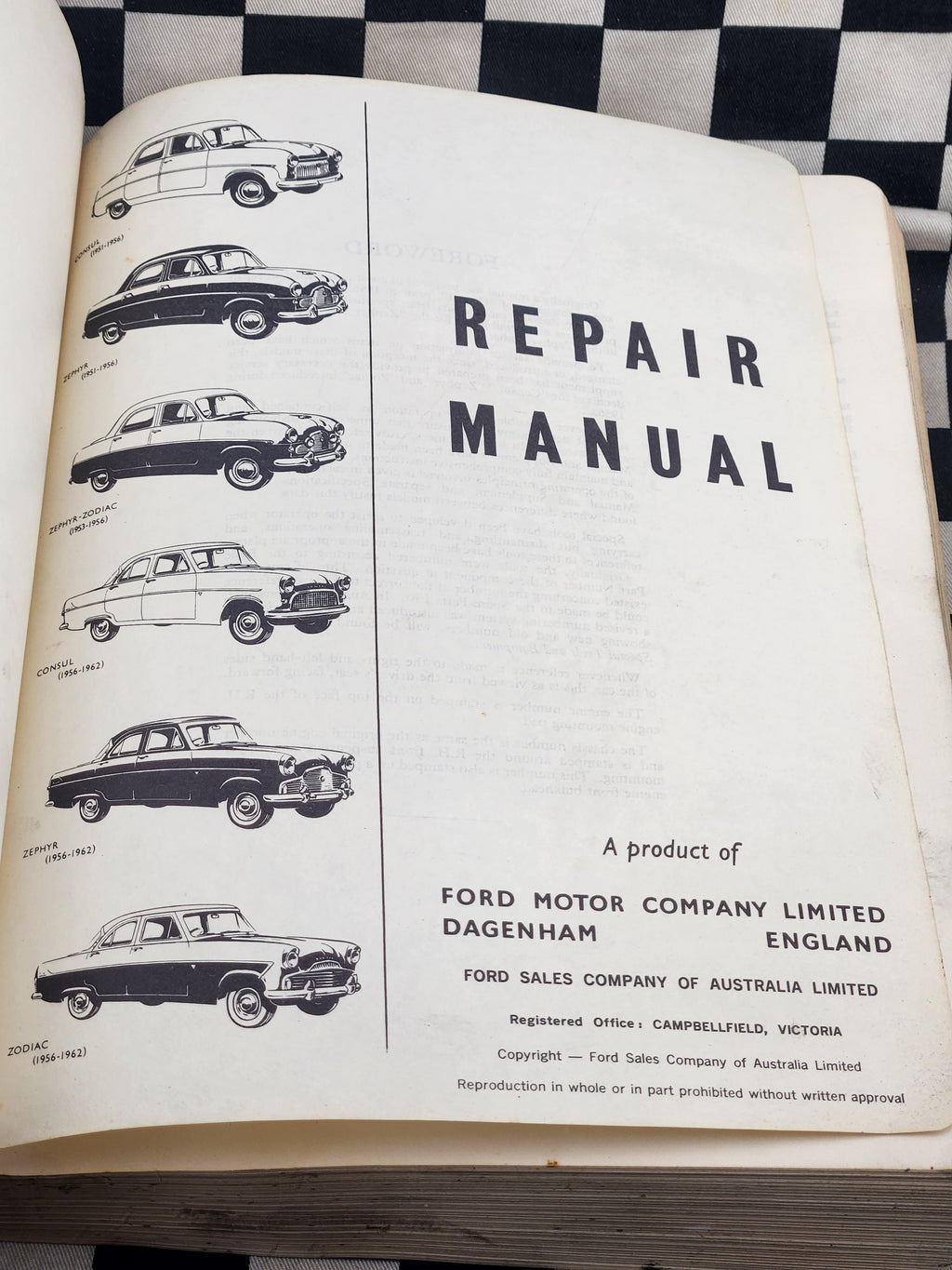 Genuine Factory Ford Consul Zephyr Zodiac MK1 & MK2 1951-1962 Workshop ...